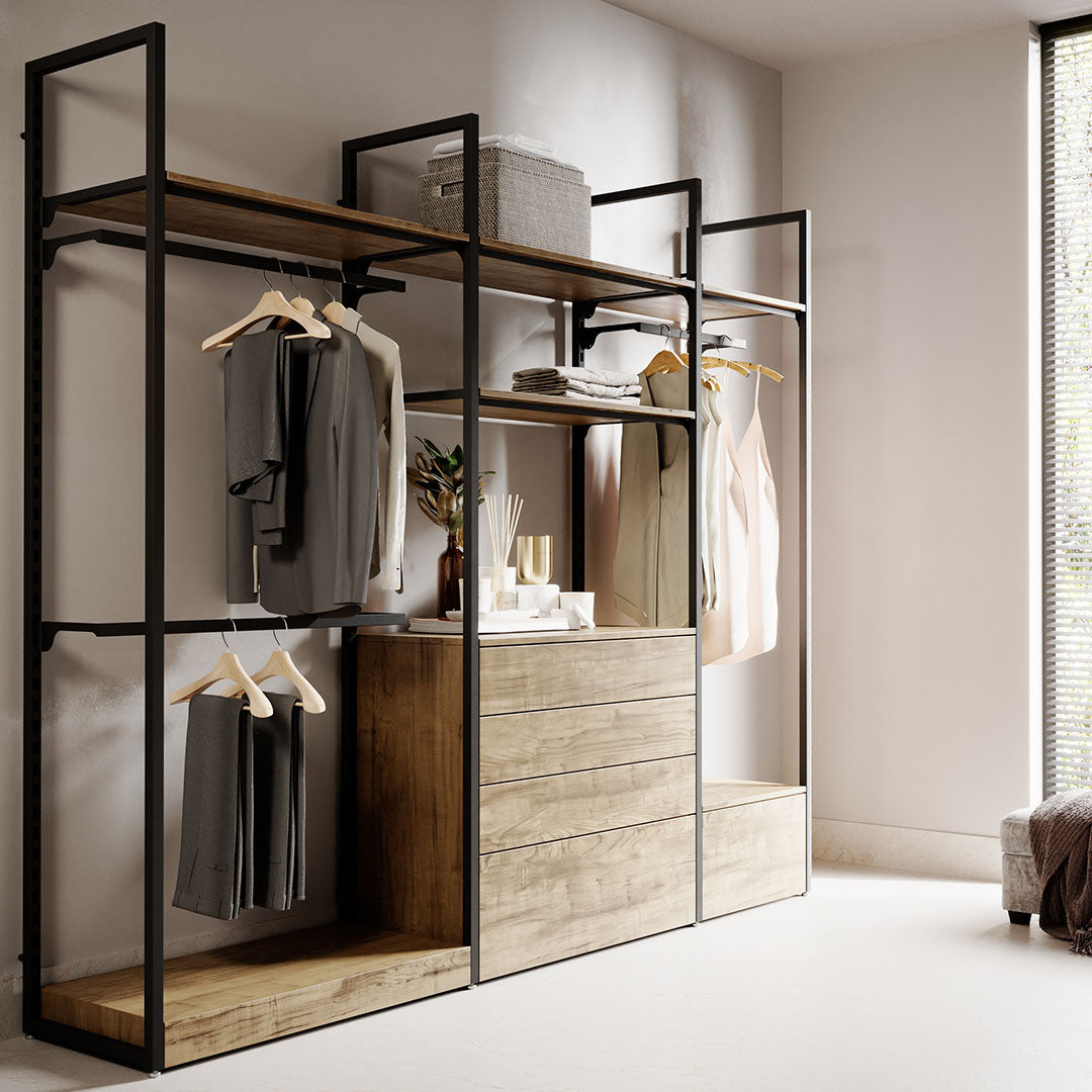 Open wardrobe drawers store
