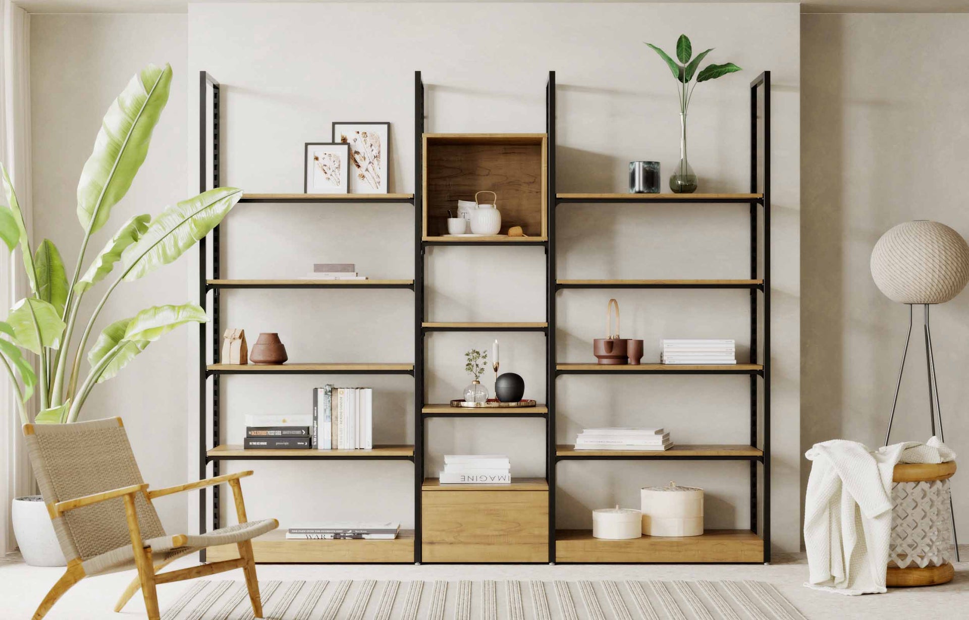 Teak wood shelving | Mandai Design